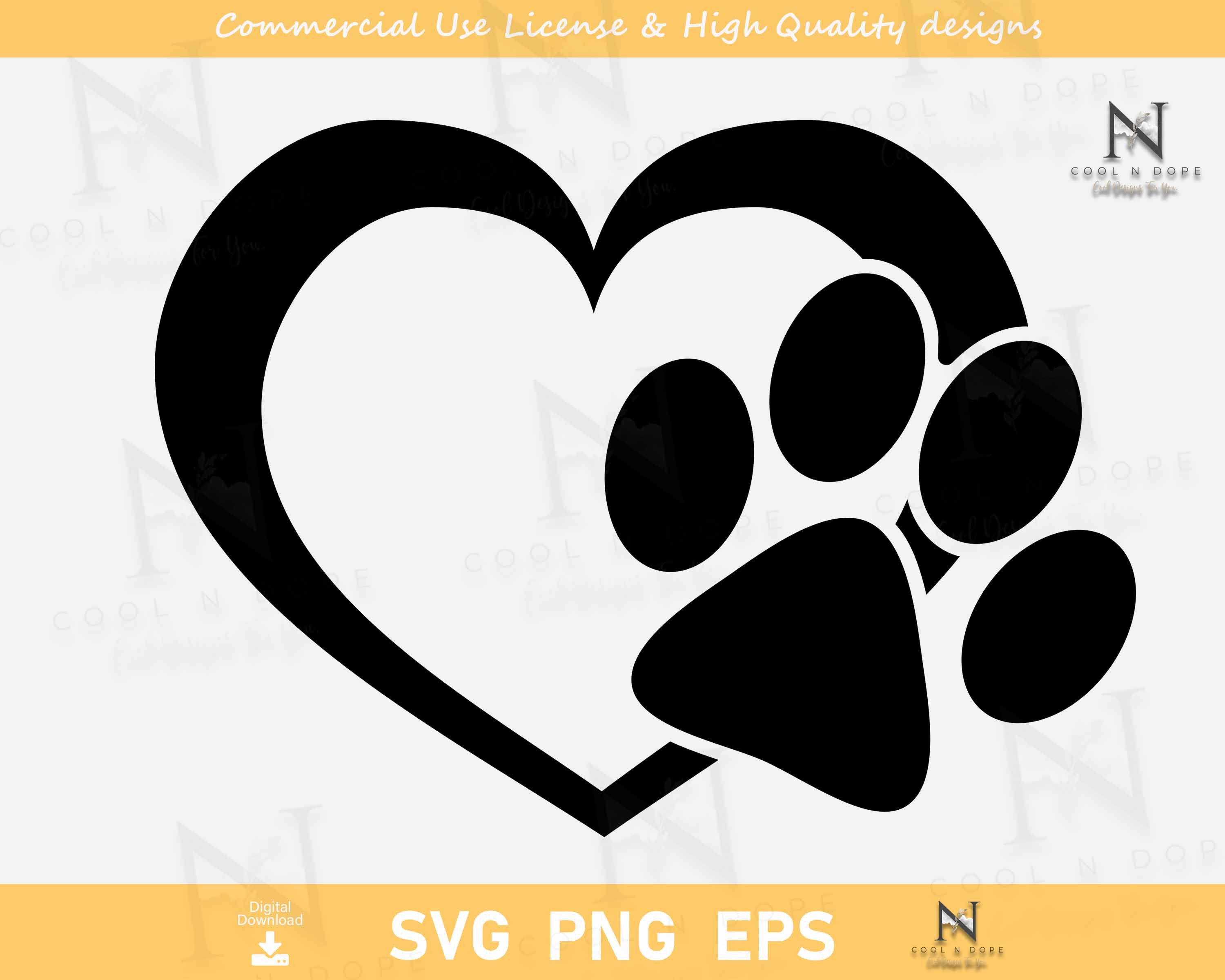 Hondenpoot hart print svg pootafdruk svg hond svg - Etsy Nederland