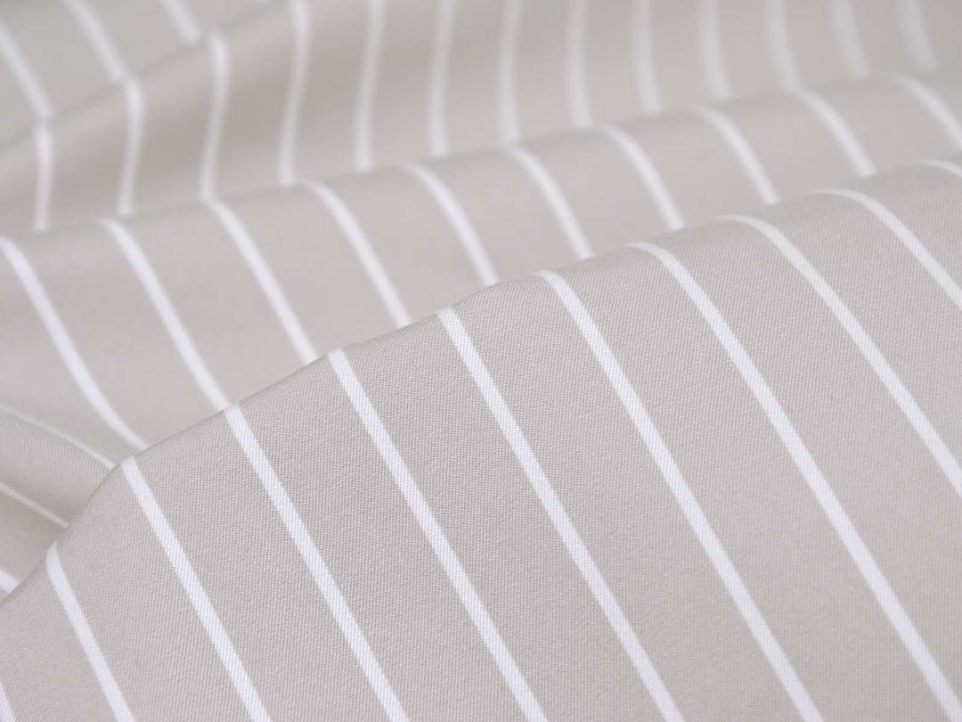 Hosenstoff aus Lyocell mit Stretch, Streifen, beige, weiß - 145cm breit ...