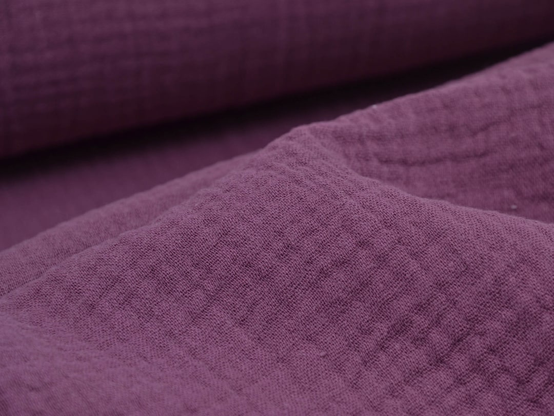 Organic Muslin Made of Cotton in Plain Berry, Red, Purple 135 Cm Wide ...