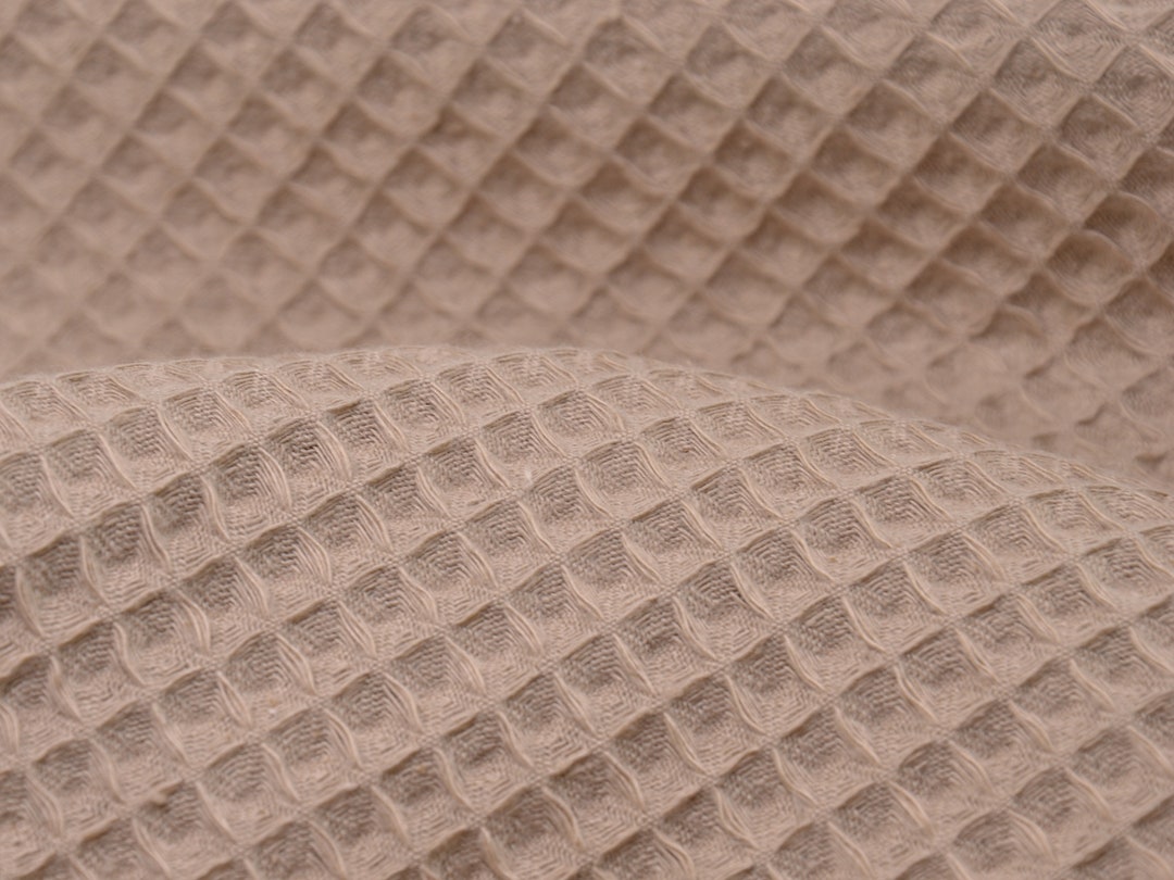 Waffle Lpique, Waffle Fabric Nelson, Cotton, Sold by the Meter, Plain ...