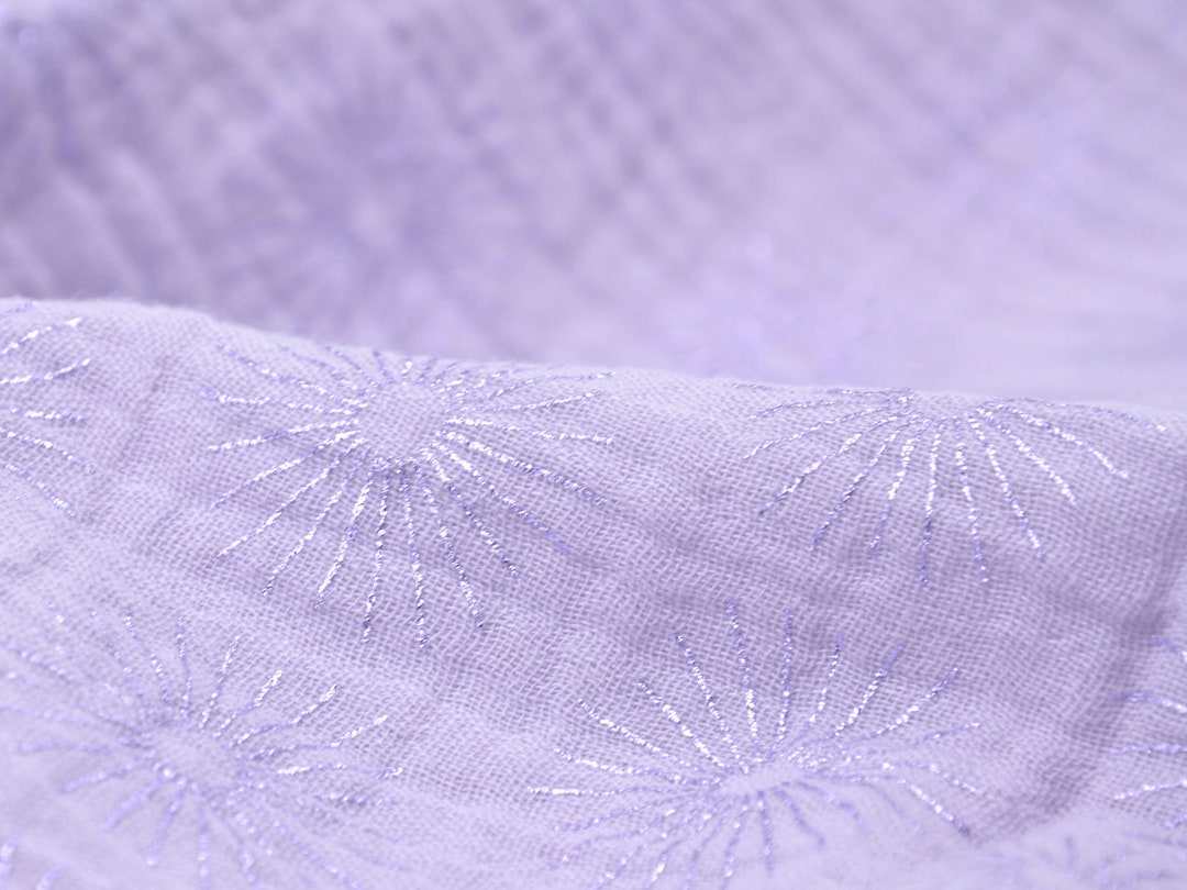Muslin Made of Cotton in Lilac With Hot Foil Shiny Purple 130 Cm Wide ...