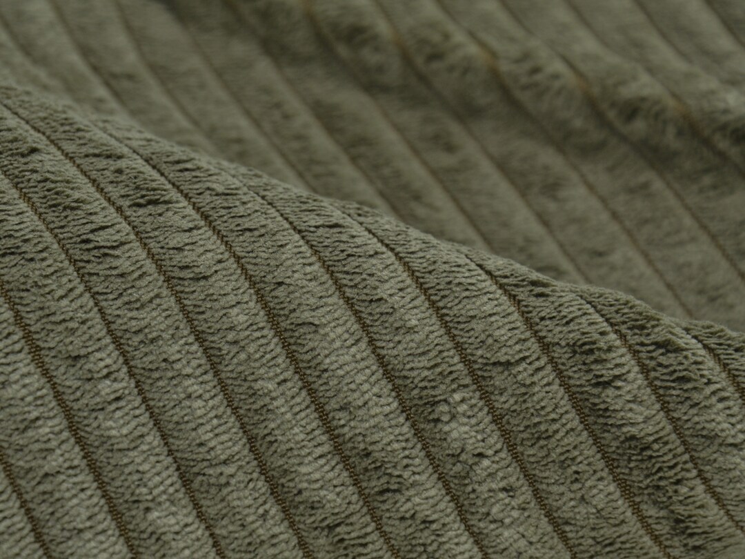 Polsterstoff Cord in Olivgrün, samtig, weich - 140cm breit - Stoff ...