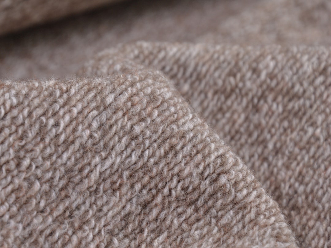Knitted Wool Fabric, Coarse, Mottled, Beige 140 Cm Wide Fabric Matt ...