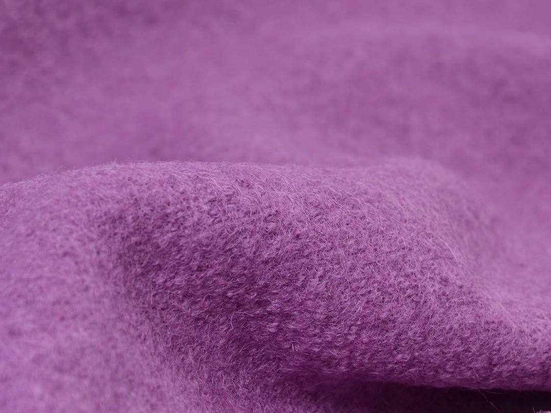 Wool Coat Fabric, Boiled Wool, Felted Wool in Solid Purple, Berry - 140 ...