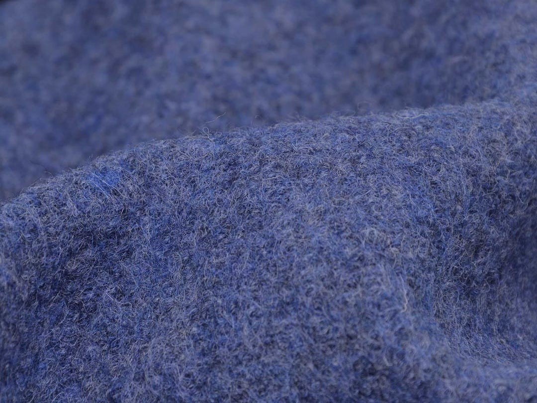 Coat Fabric Made of Wool, Boiled Wool, Boiled Wool in Blue, Mottled ...
