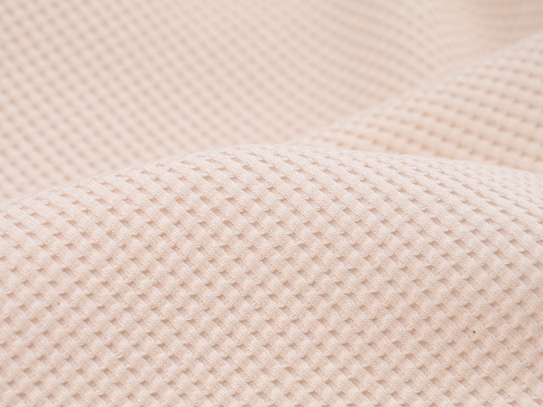 Jersey Organic Waffle Jersey Plain in Eggshell, Cream-white 145 Cm Wide ...