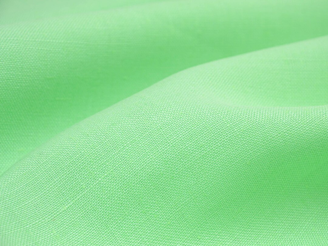 Linen Fabric in Green, Apple Green, Light Green 150 Cm Wide Fabric ...