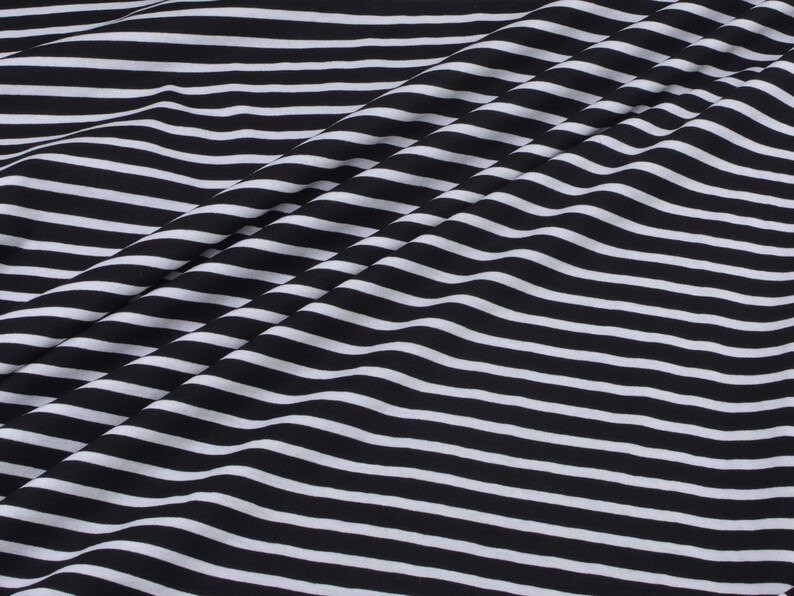 Kinderjersey Mit Streifen in Schwarz Weiß Aus Baumwolle, Gestreift ...