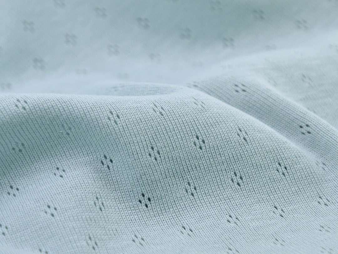 Jersey Knit Jersey Ajour Jersey Hole Pattern in Mint 135 Cm Wide Fabric ...