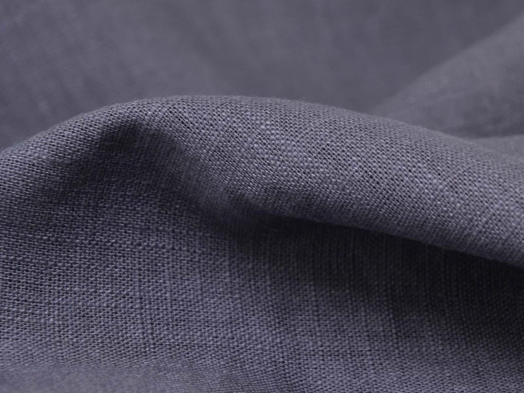 Enzyme-washed Linen Fabric, Solid Dark Grey, Grey, by Hilco - 140 Cm ...