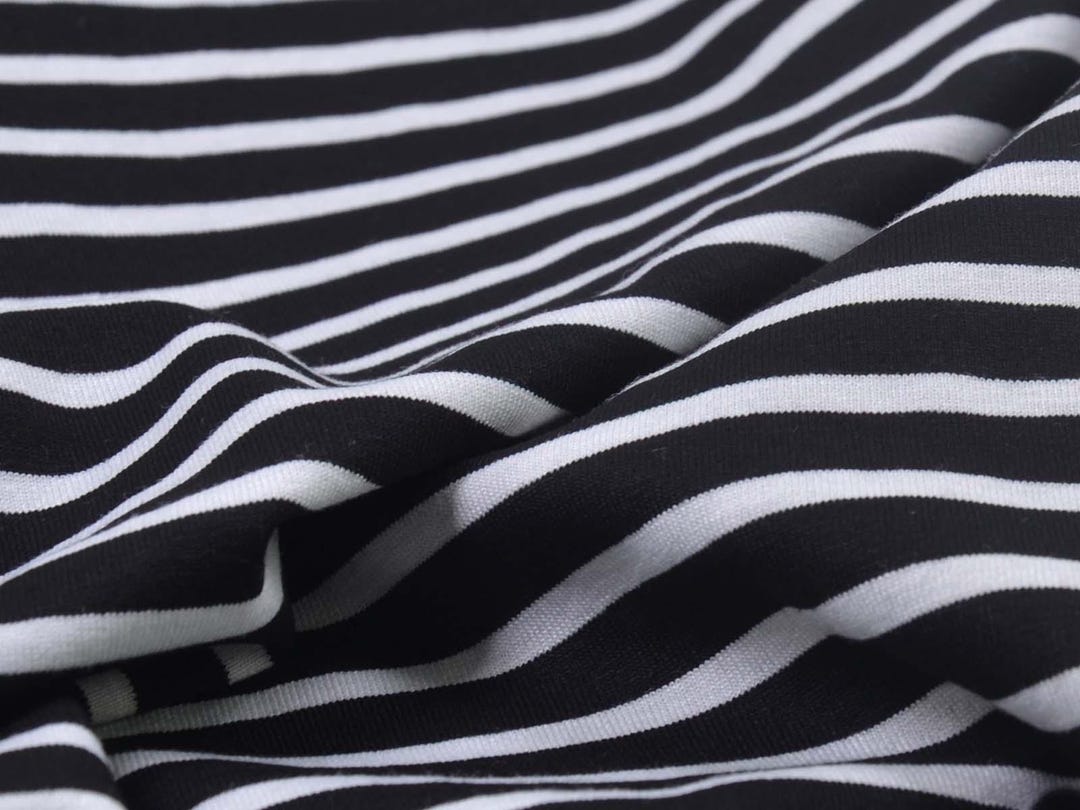 Kinderjersey Mit Streifen in Schwarz Weiß Aus Baumwolle, Gestreift ...