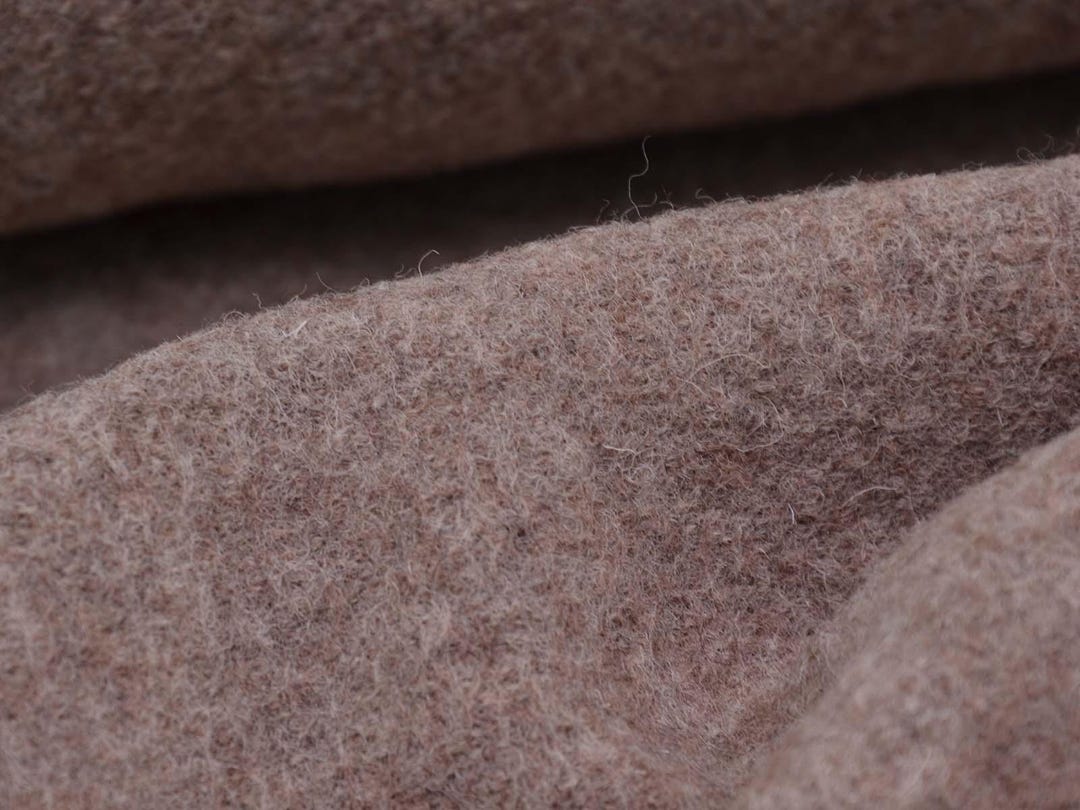 Coat Fabric Made of Wool, Boiled Wool, Boiled Wool in Mottled Beige ...