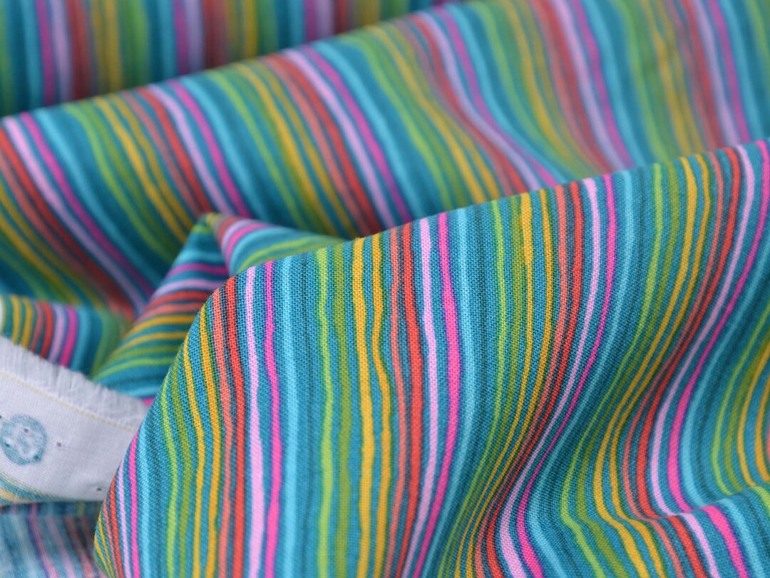 Cotton Fabric for Children, Makower, Colorful Stripes - 110 Cm Wide ...