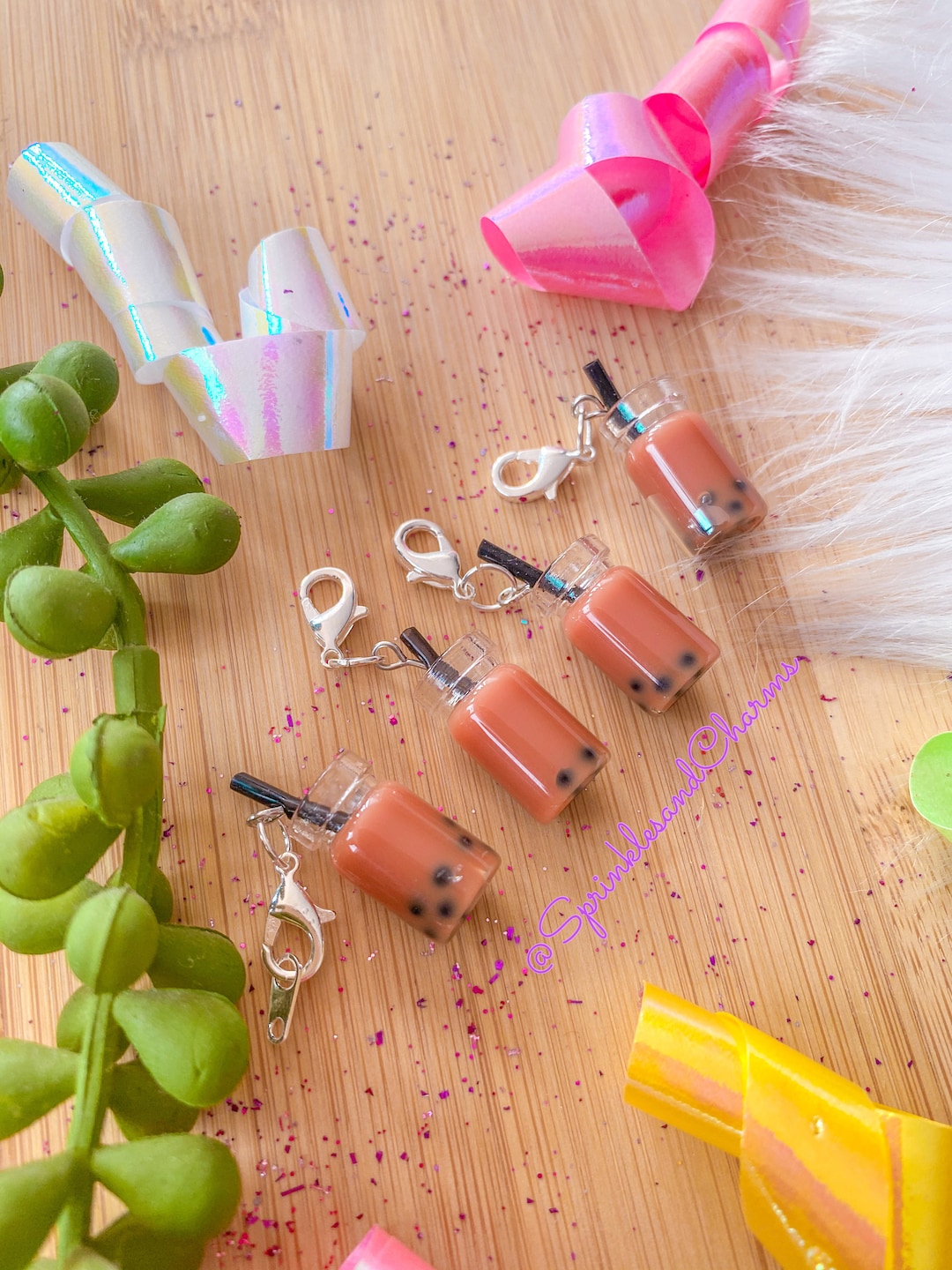 Boba Milk Tea / Bubble Tea - Charm - Miniature Food - Kawaii Charms ...