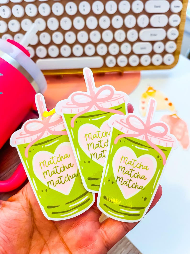 Matcha Tea Glossy Sticker - Matcha Lover - Vinyl Stickers - Ice Matcha ...