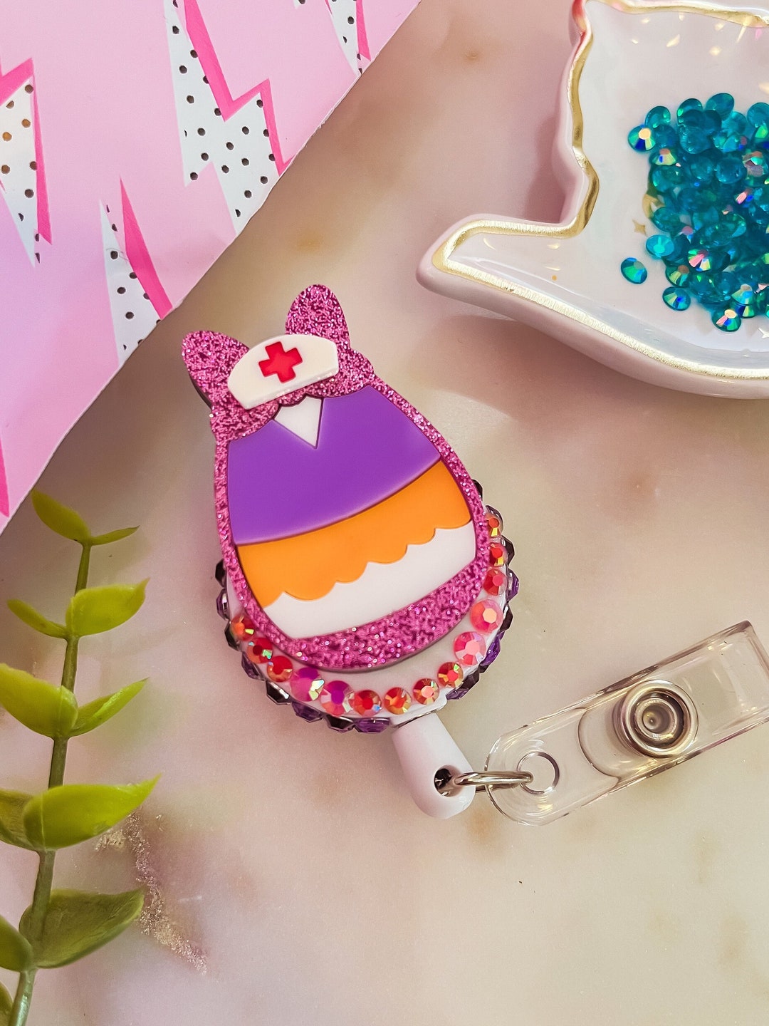 Cute Badge Reels, Bling Nurse Badges, Bling Reel, Badge Holder ...