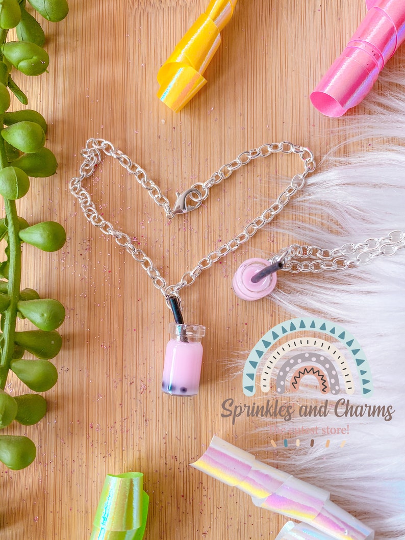 Boba Milk Tea / Bubble Tea Bracelets - Miniature Food - Kawaii Charms ...