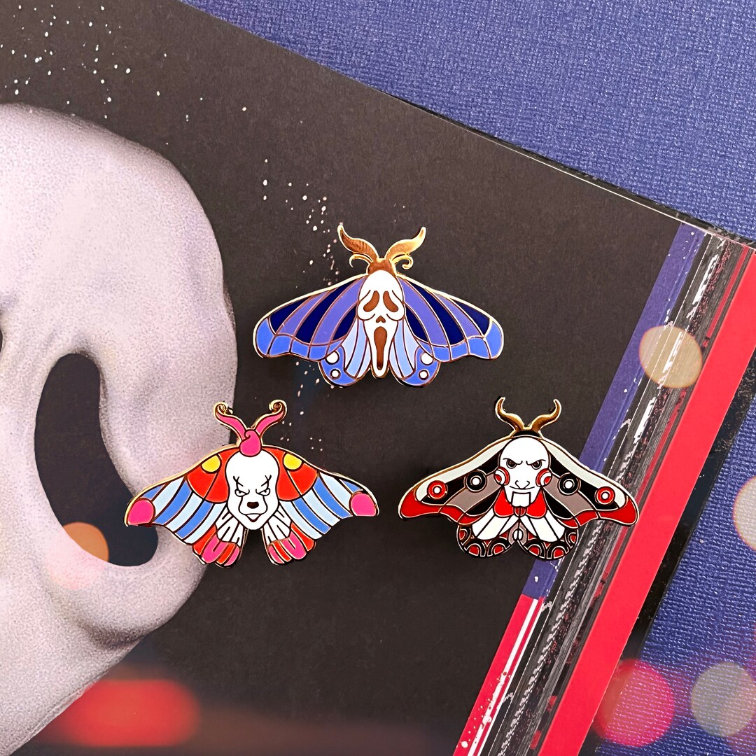 Pretty Creepy Moths - Horror Movie Pins - Etsy
