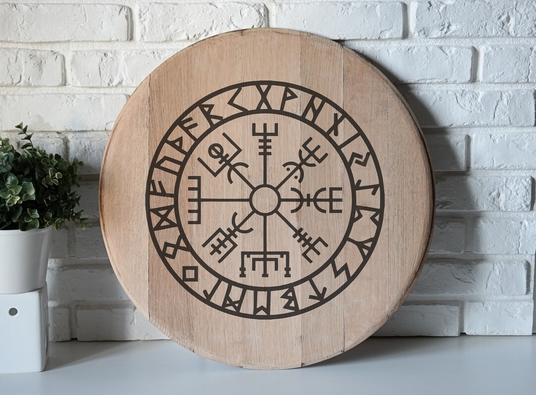 Vegvisir Scandinavian Runic Wooden Sign Runes Ethnic Wooden Decor - Etsy