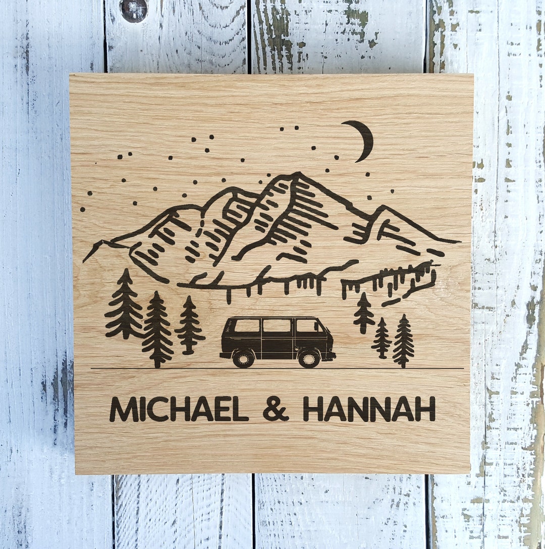 Campervan Nameplate Camping Door Sign From Solid Wood, Personalized ...