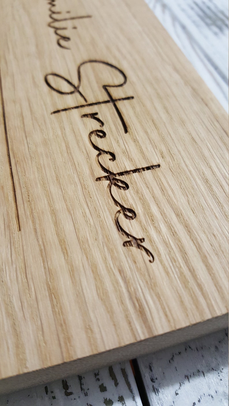Name Plate Front Door Sign Made of Solid Oak Personalized - Etsy