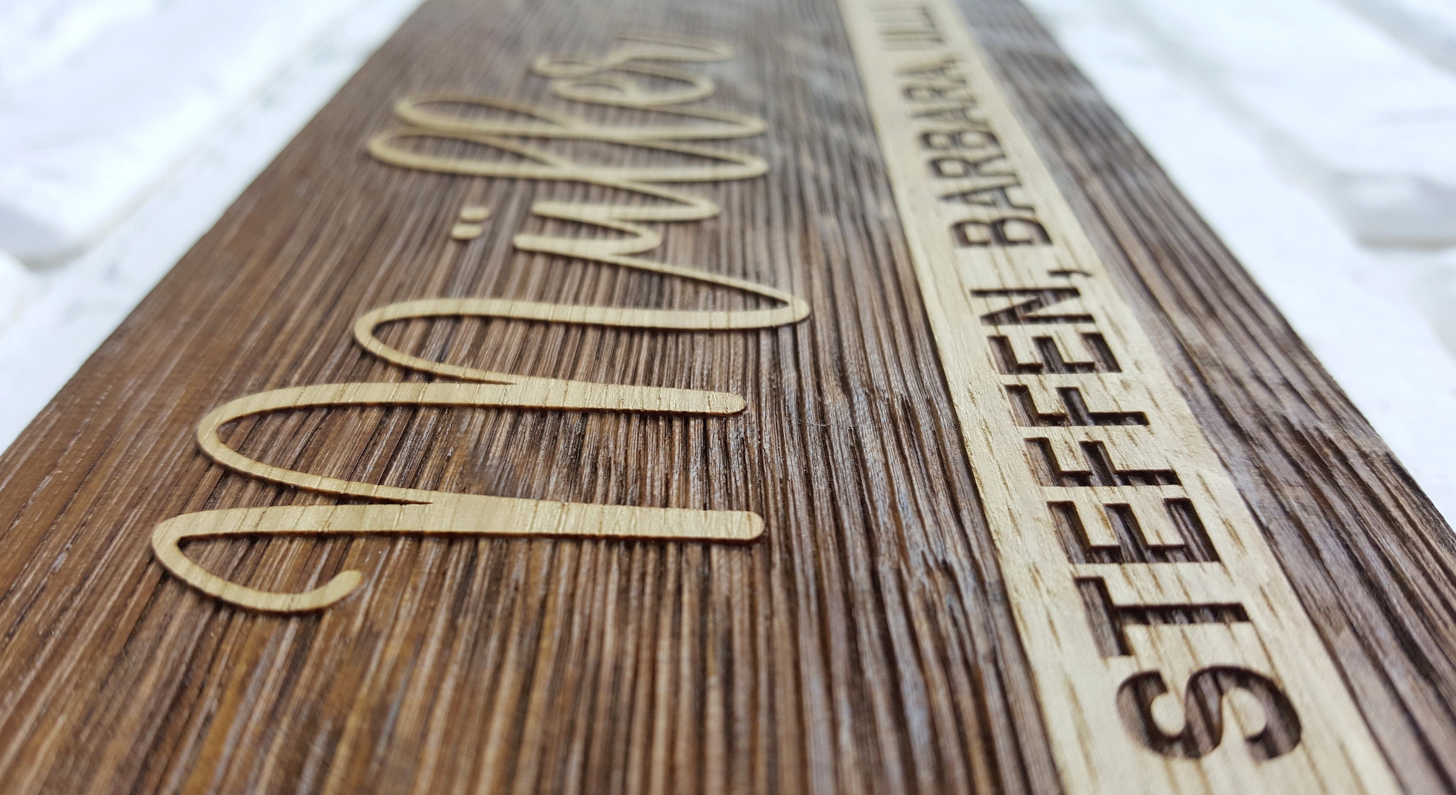 Name Plate Front Door Made of Solid Oak With Individual Engraving Door ...