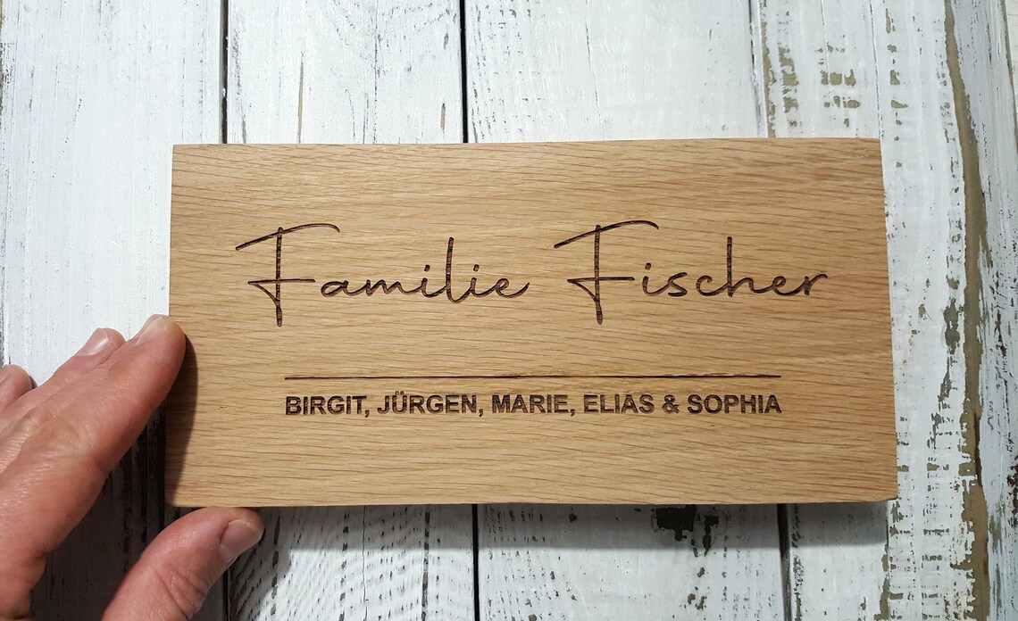 Custom Name Door Sign Door Name Plate SOLID OAK - Etsy