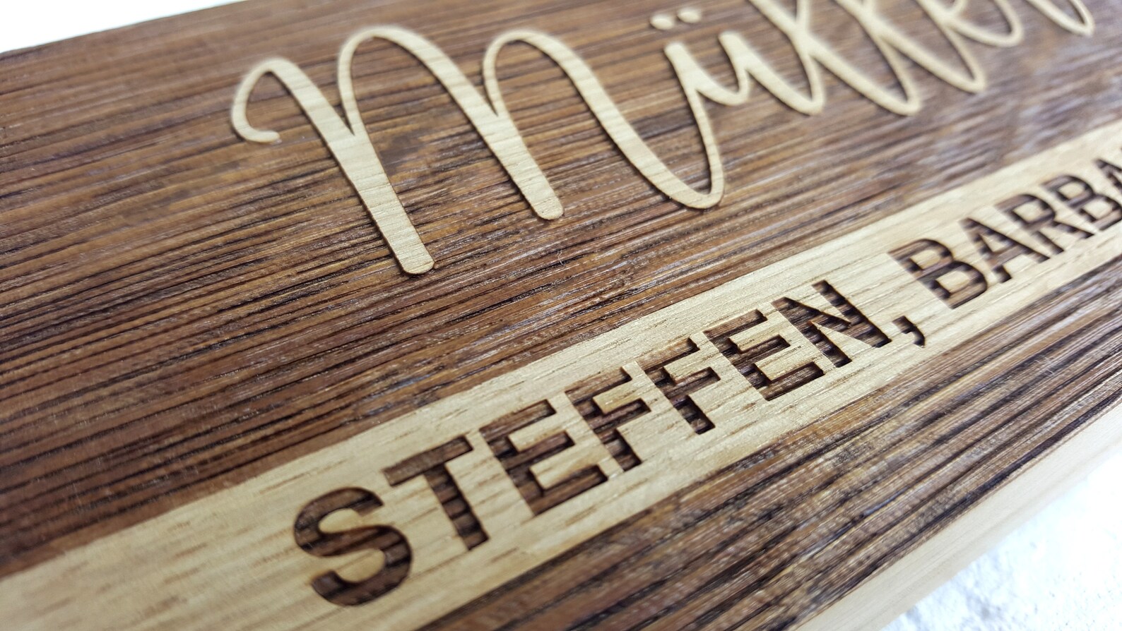 Name Plate Front Door Made of Solid Oak With Individual Engraving Door ...