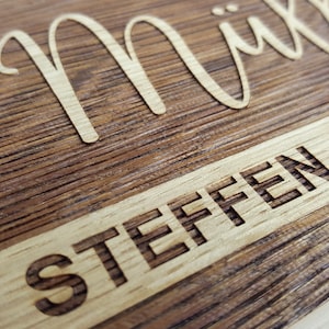 Name Plate Front Door Made of Solid Oak With Individual Engraving Door ...