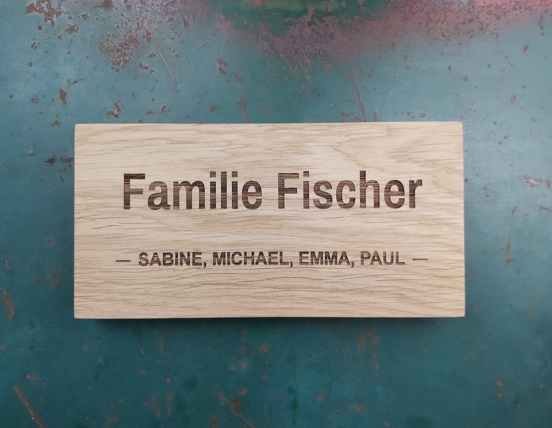 Family Name Front Door Sign, SOLID OAK Wood 2 Sizes to Choose - Etsy