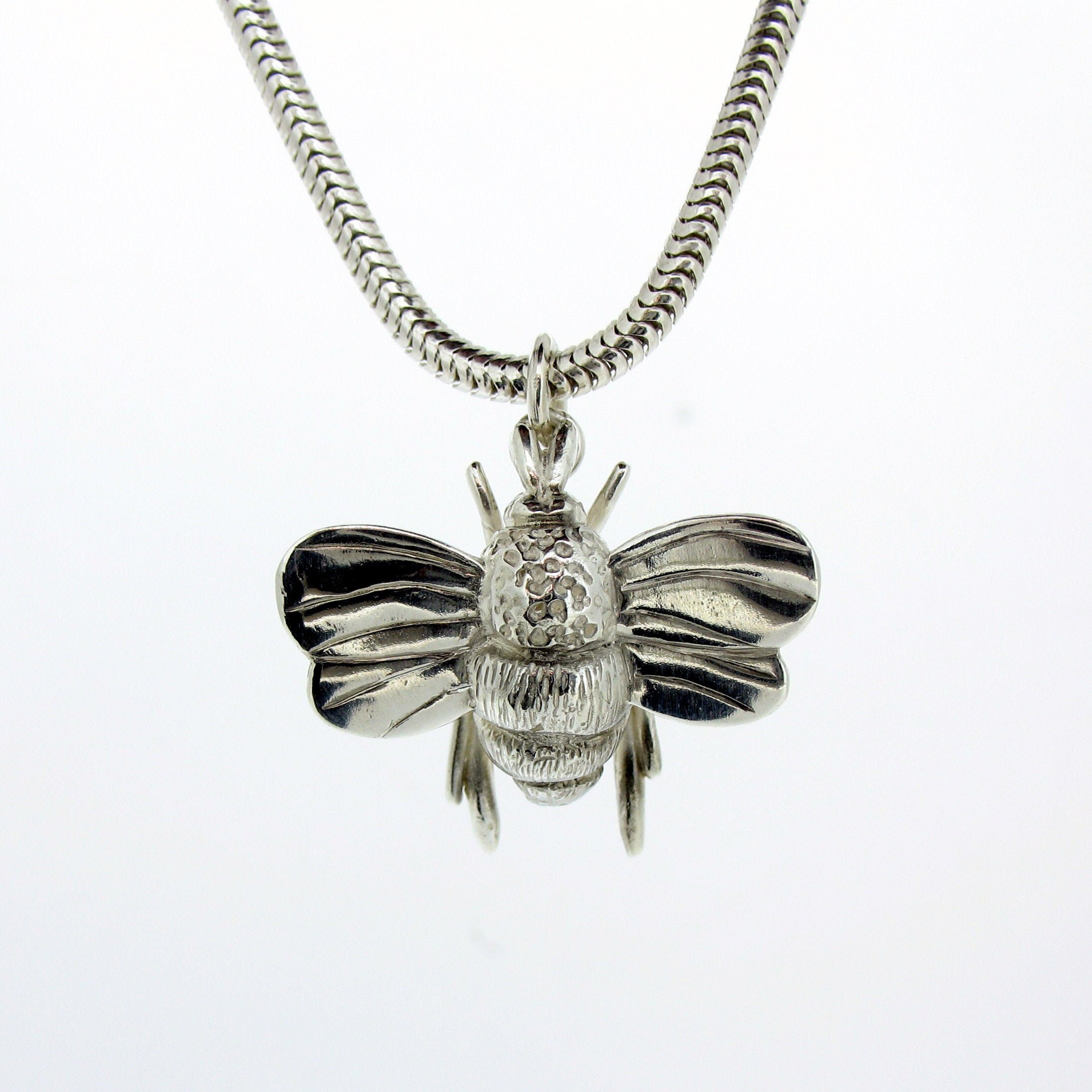 Sterling Silver Bumble Bee Necklace - Etsy