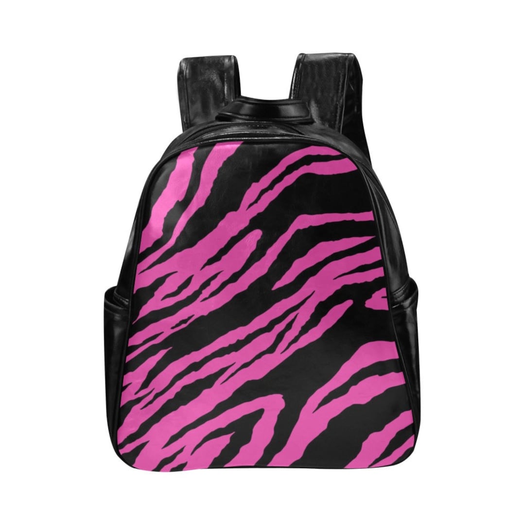 Fuchsia Tiger Backpack, Animal Print Backpack, Leather Backpack, Animal ...