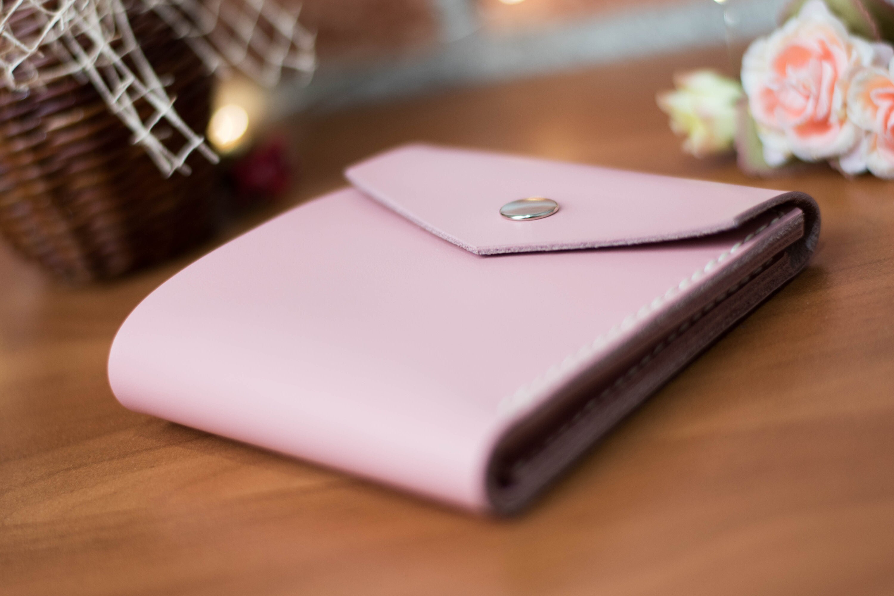 Small leather wallet Minimalist gift Minimalist wallet | Etsy