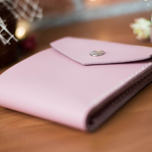 Small Womens Wallet, Pink Leather Wallet, Credit Card Wallet, Cute ...