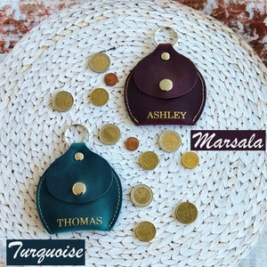Personalized Coin Purse, Bespoke Leather Wallet, Keychain Coin Purse ...