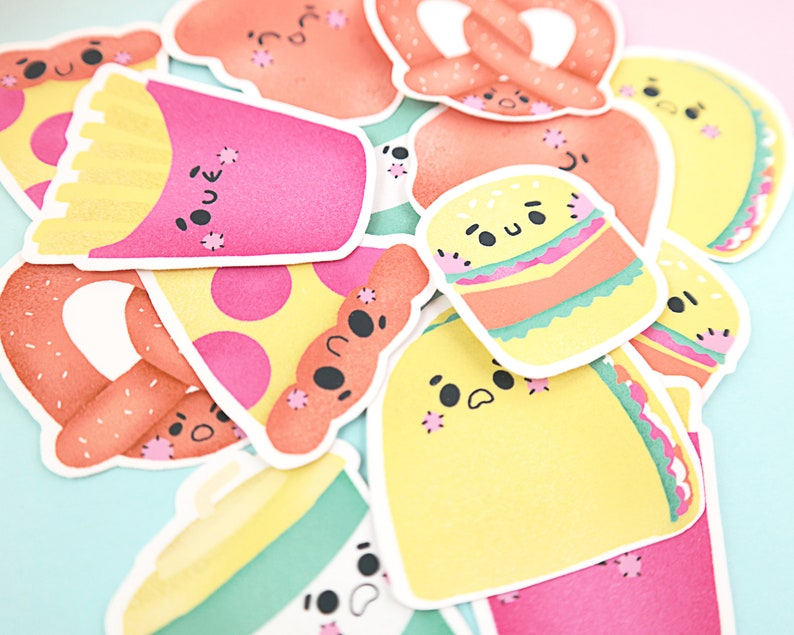 Fast Food Friends Stickers Laptop Sticker Decal Badge - Etsy