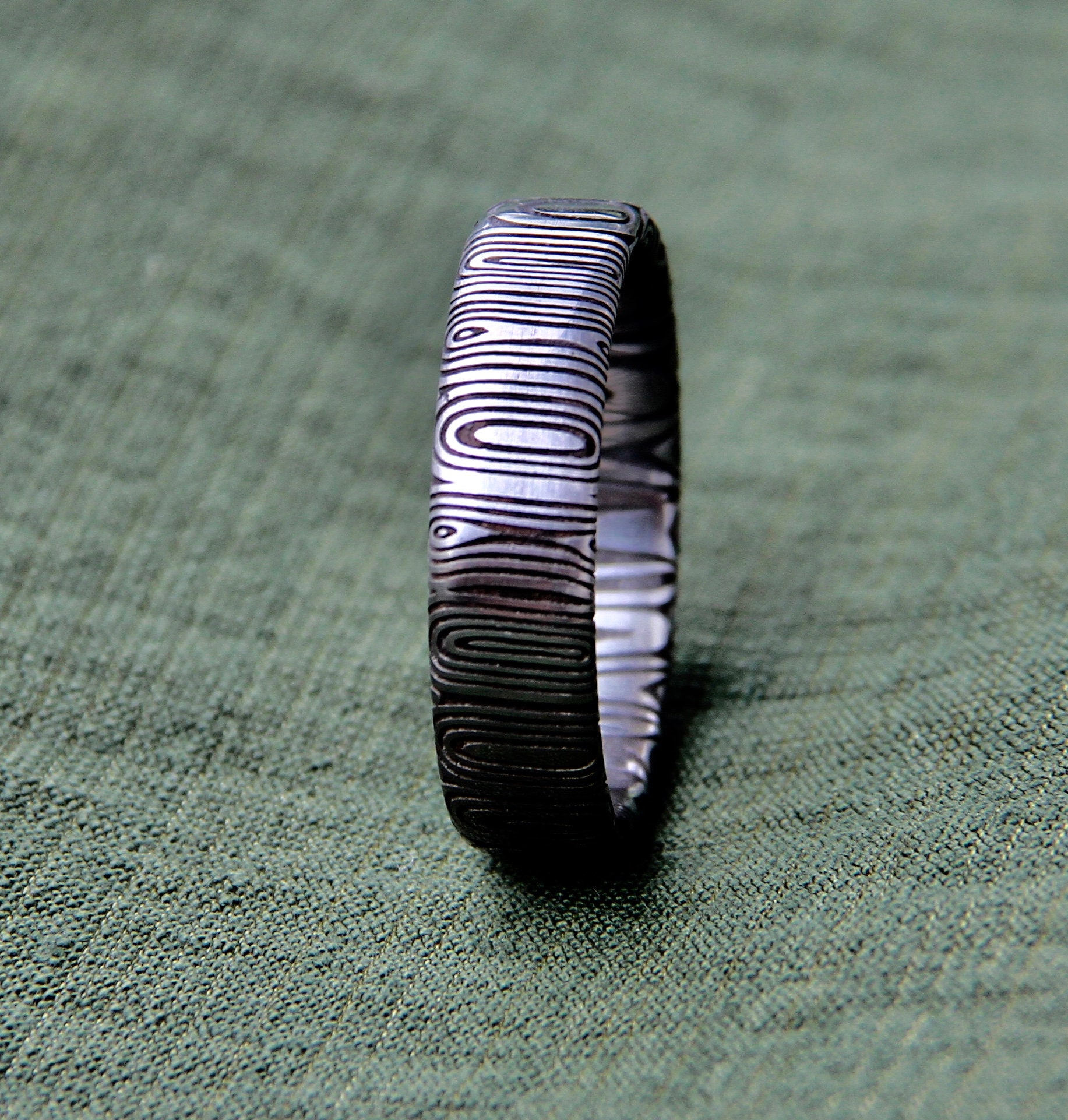 Damascus Steel Ring Stainless Damascus Steel Wedding Band | Etsy UK