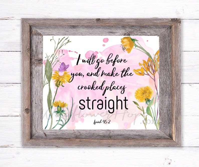 Jesaja 45:2, Aquarell Blumen, Bibel-Vers, christliche Kunst, christian ...