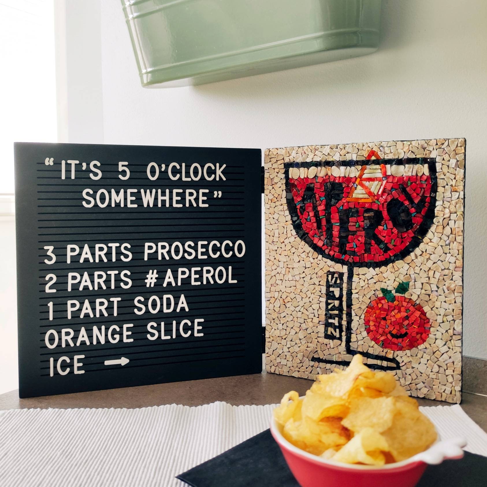 Mosaic Spot Aperol Spritz Wooden Bulletin Board With Letters - Etsy