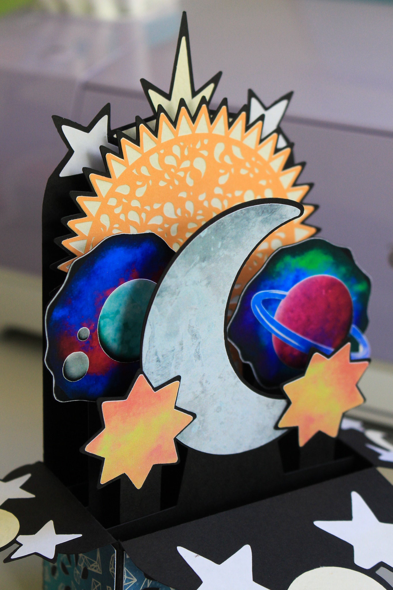 Space Themed Pop-up Box Card - Etsy