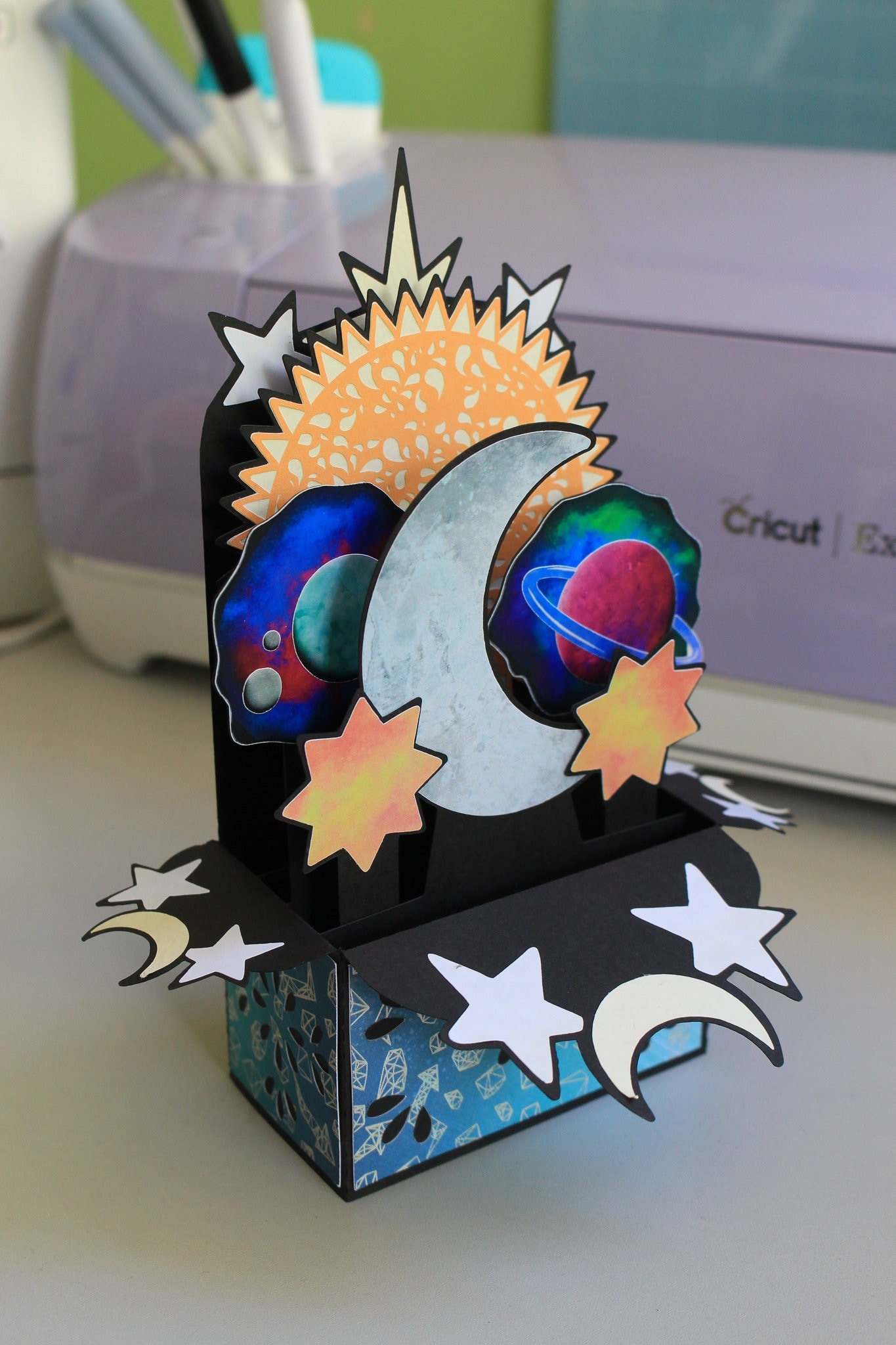 Space Themed Pop-up Box Card - Etsy
