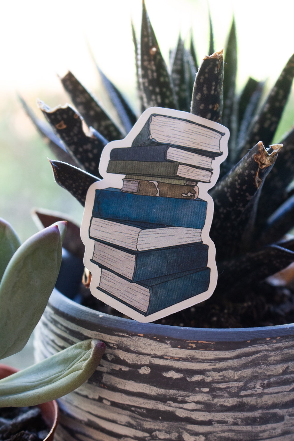 Old Book Stack Sticker - Etsy