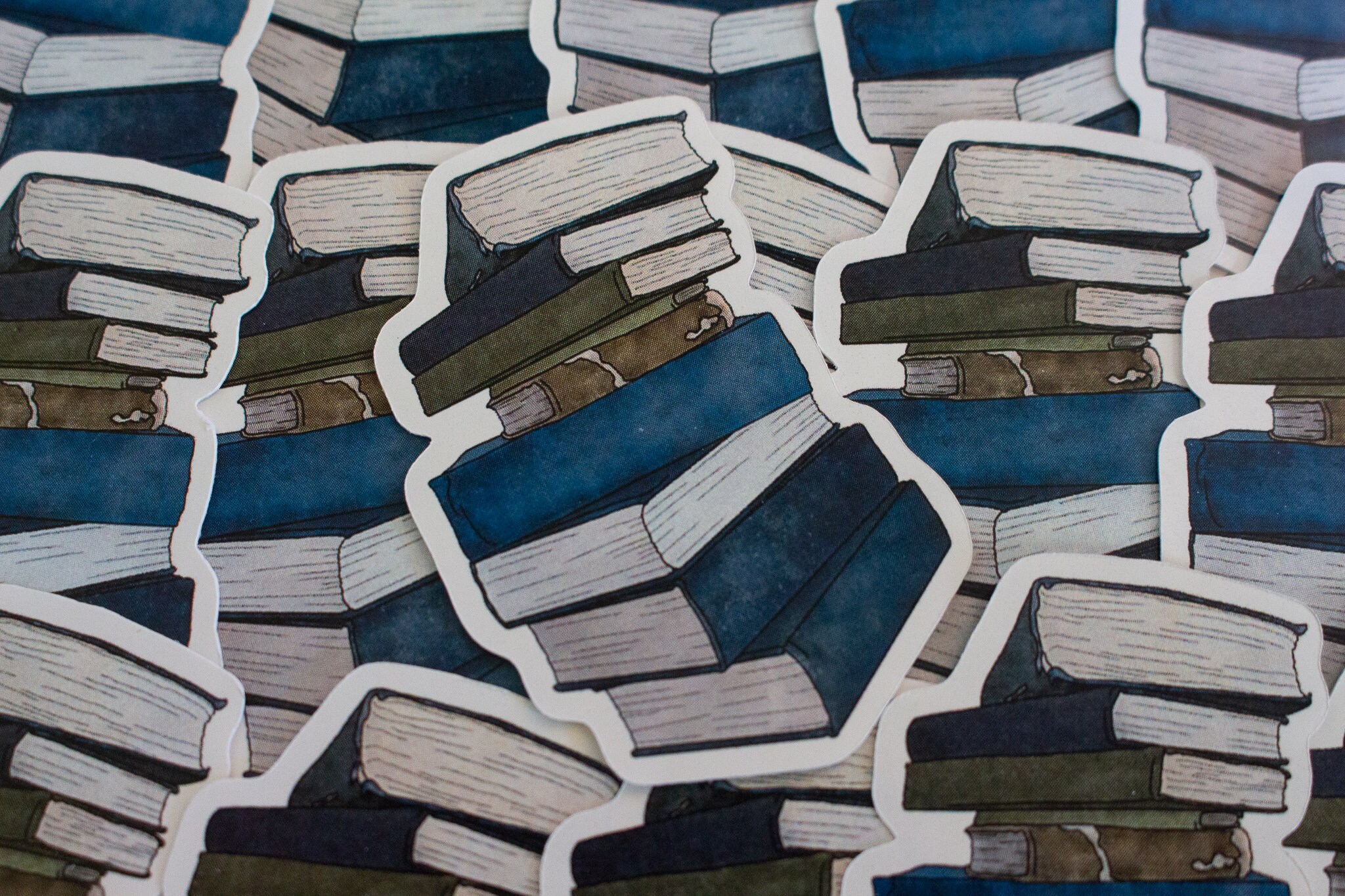 Old Book Stack Sticker - Etsy