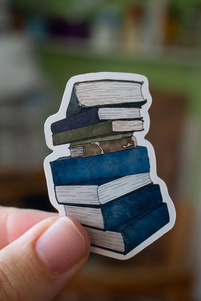 Old Book Stack Sticker - Etsy