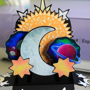 Space Themed Pop-up Box Card - Etsy
