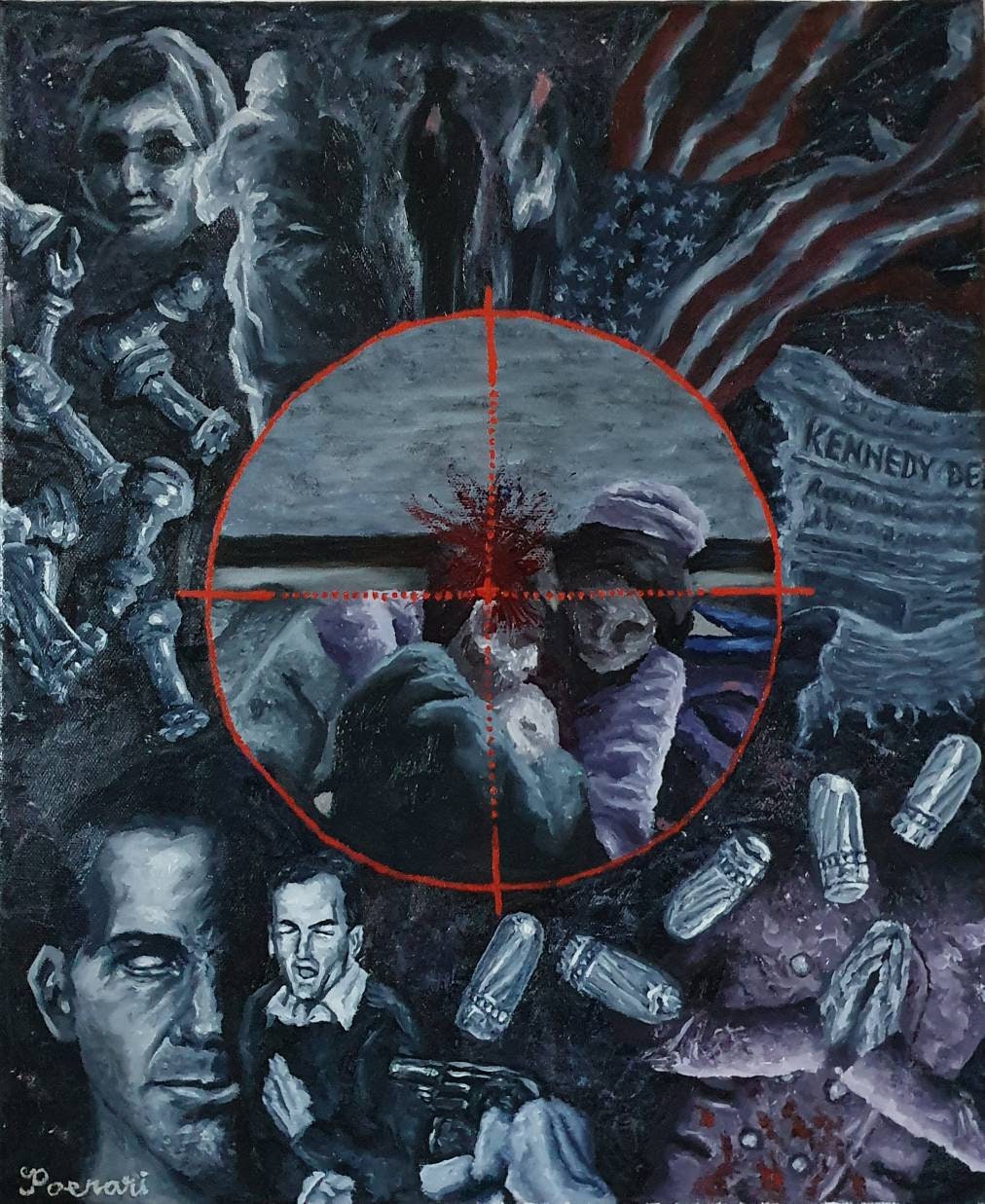 Oil Painting, JFK, Kennedy Assassination, President, Dark Art, Horror ...