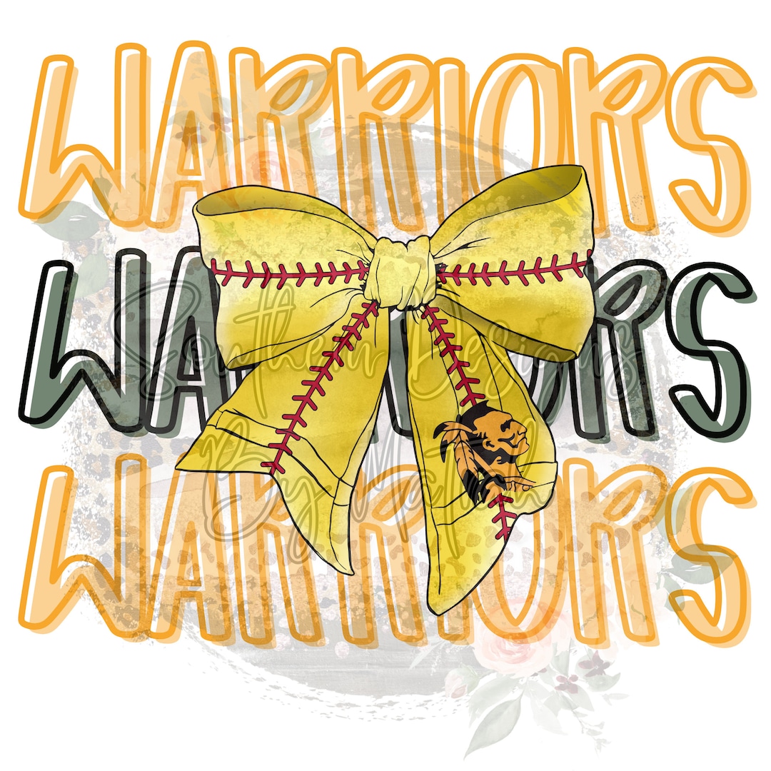 Warriors Softball Bow PNG, Digital Download, Shadow Font - Etsy