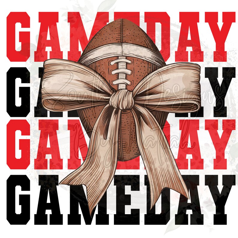 Game Day Black and Red Football Bow PNG, Digital Download PNG - Etsy