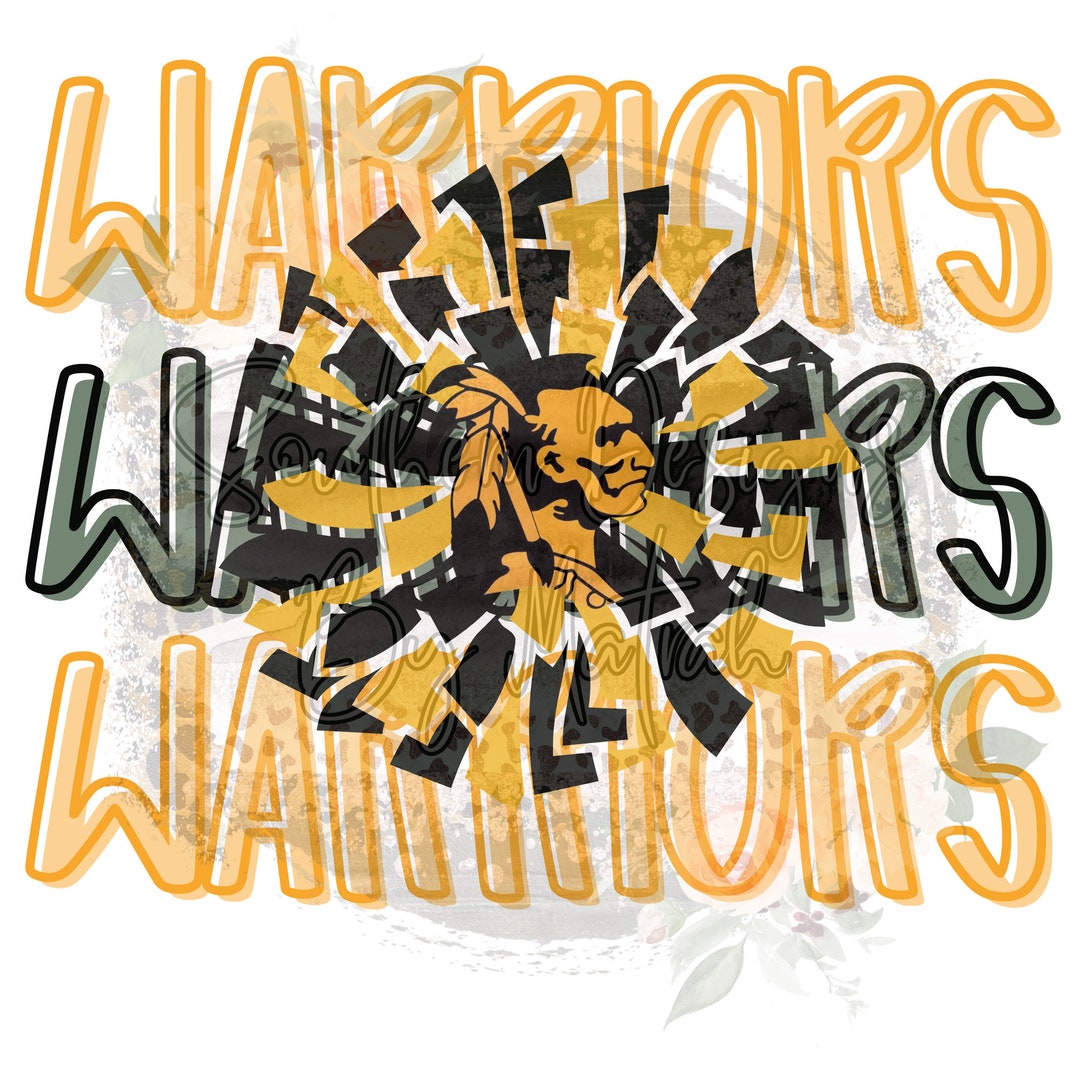 Warriors Pom Pom PNG, Digital Download, Shadow Font - Etsy