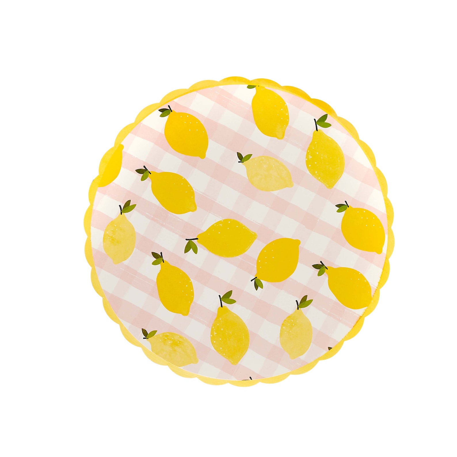 Lemon & Gingham Paper Plate 8 Pack - Etsy